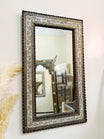 Moroccan Vintage Hand-Engraved Wall Mirror | Wood, Glass, Brass, Bone ...