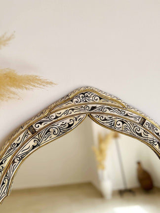 Vintage Mirror | White Bone Inlay Mirror – Palmeraies